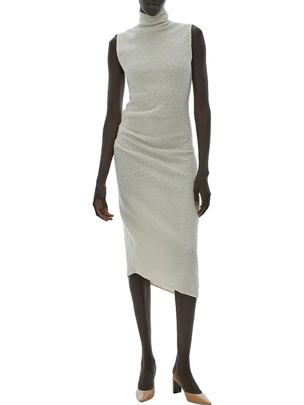 Helmut Lang Asymmetrical Fleece Dress - Ivory