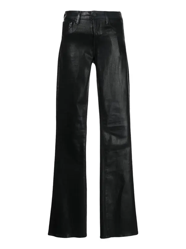 L'Agence Selma Boot-cut Waxed Jeans - Black