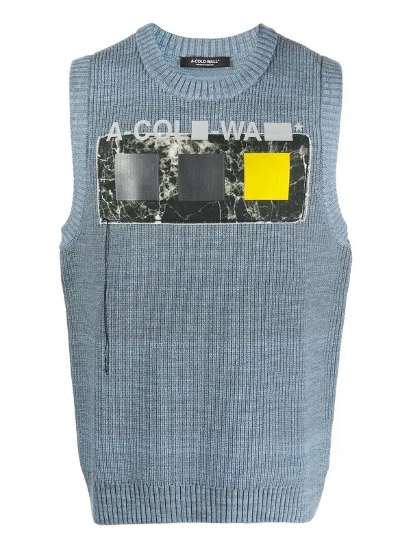 A-COLD-WALL* Patch-detail Sleeveless Jumper - Blue