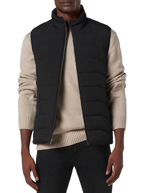Andrew Marc Garrick Water Resistant Puffer Vest - Black