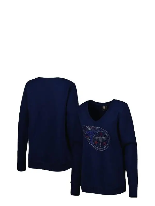 CUCE Tennessee Titans Deep V-neck Pullover Sweatshirt - Navy