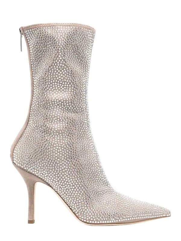 Paris Texas Crystal-embellished 105mm Boots - Neutrals