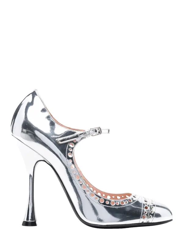 Giambattista Valli Punched Hole Heeled Pumps - Silver