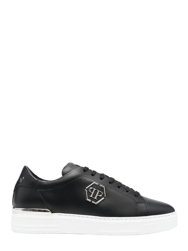 Philipp Plein Hexagon Low-top Leather Sneakers - Black