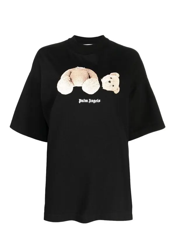 Palm Angels Teddy Bear Cotton T-shirt - Black