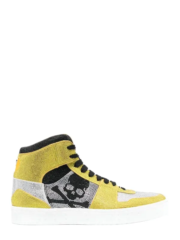 Philipp Plein Crystal Notorious High-top Sneakers - Yellow