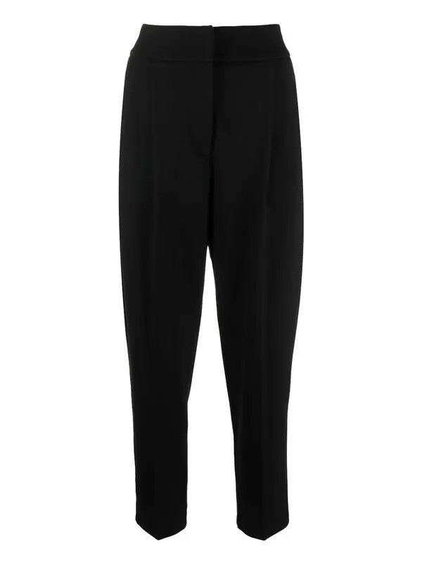 LE TRICOT PERUGIA Cropped Tapered Trousers - Black