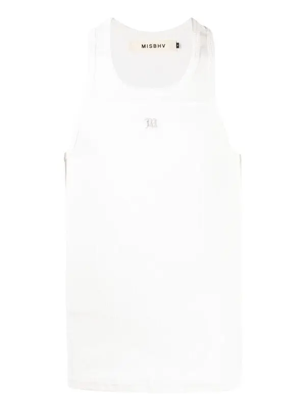 MISBHV Crew-neck Racerback Tank Top - White