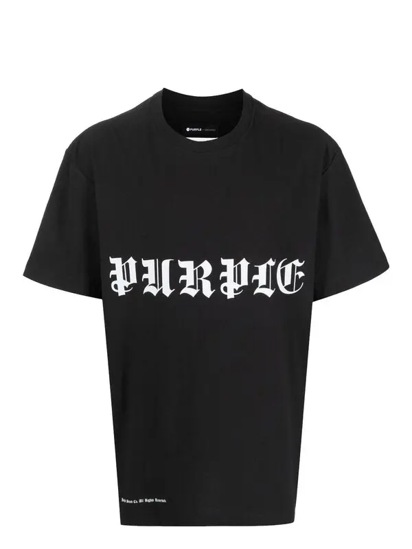 PURPLE BRAND Logo Print T-shirt - Black