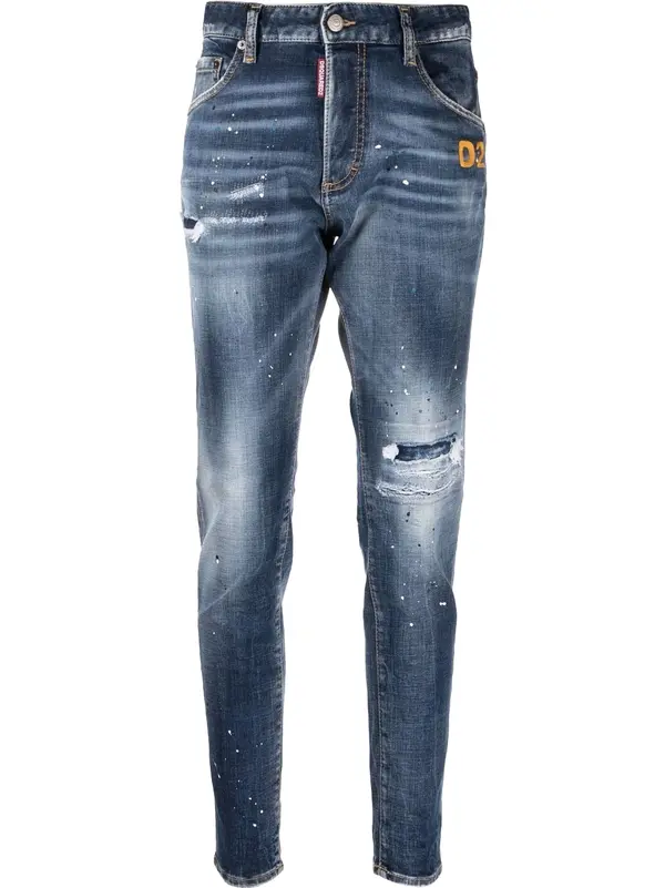 Dsquared2 Distressed Denim Jeans - Blue