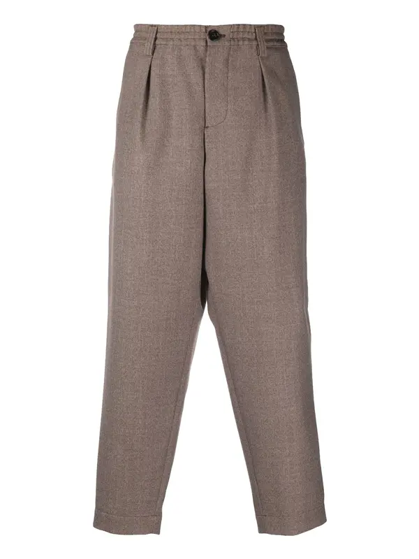 Marni Straight-leg Wool Trousers - Brown