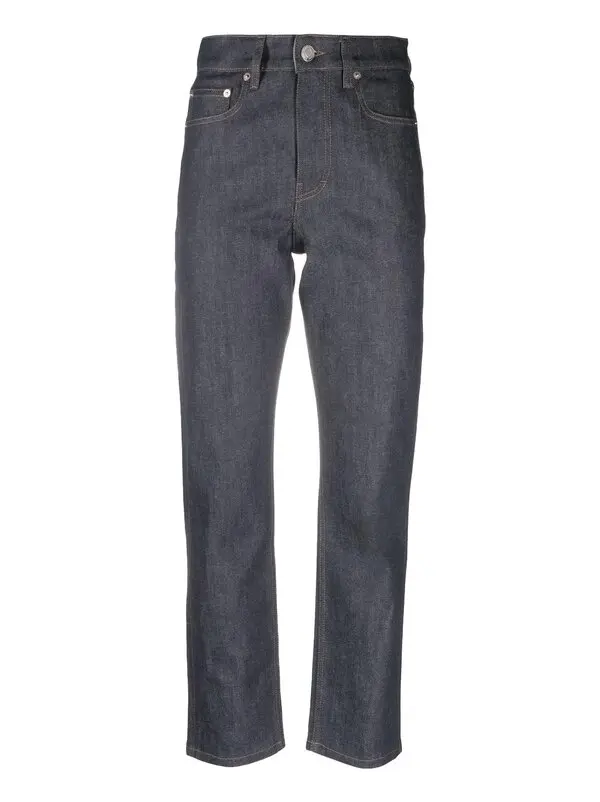 Maison Kitsuné Straight-leg Cropped Jeans - Blue