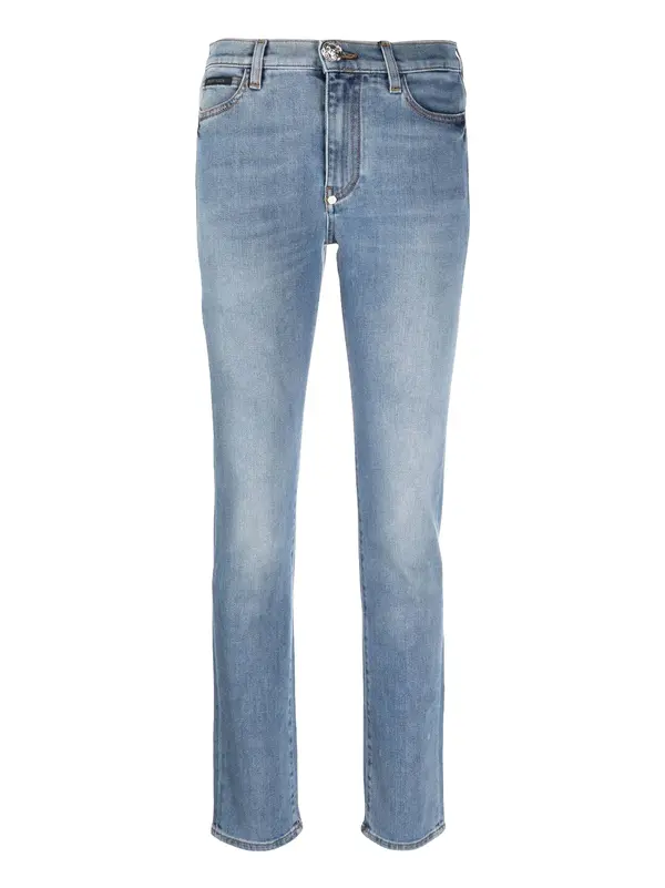 Philipp Plein Mid-rise Slim-cut Jeans - Blue