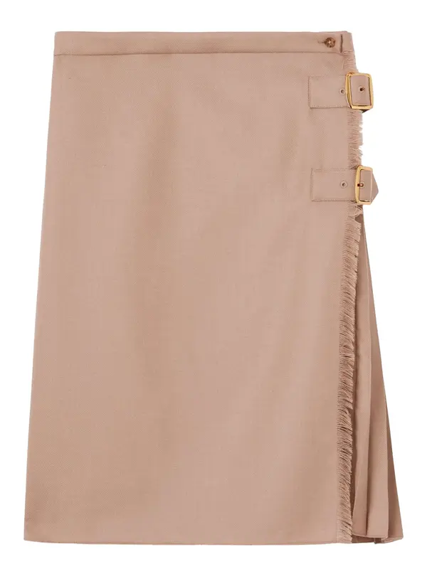 Burberry Pleated Panelled Kilt - Neutrals