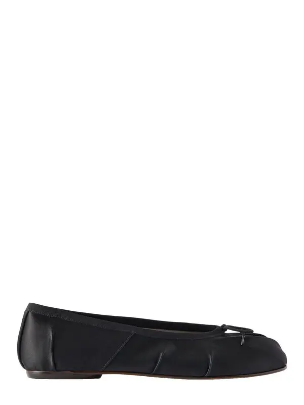 MAISON MARGIELA Tabi Split-toe Satin Ballet Flats - Black