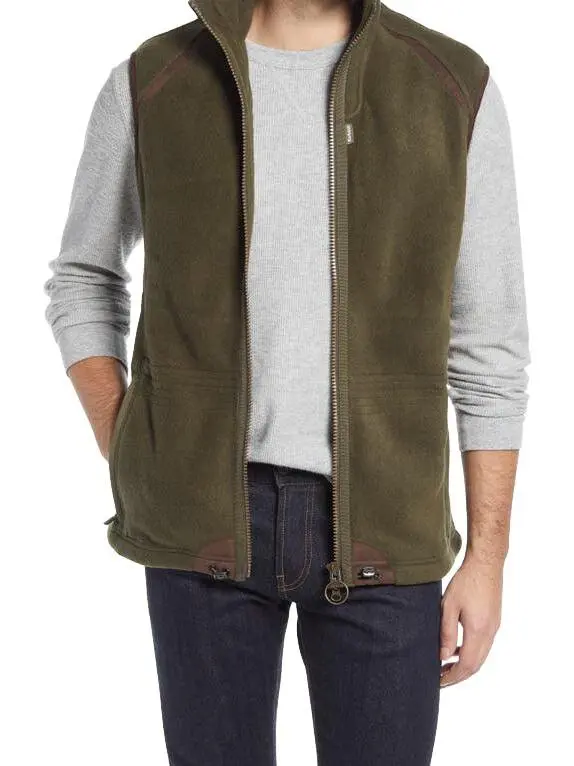 Barbour Langdale Regular-fit Fleece Gilet Vest - Olive