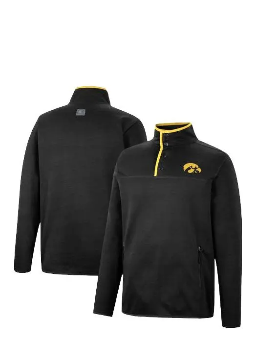 COLOSSEUM Iowa Hawkeyes Embroidered Quarter-snap Jacket - Black
