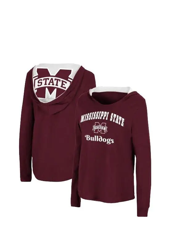 COLOSSEUM Mississippi State Bulldogs Long Sleeve Hooded T-shirt - Maroon