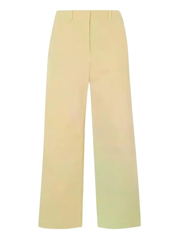Loro Piana Cloutier Cotton-blend Twill Straight-leg Trousers - Yellow