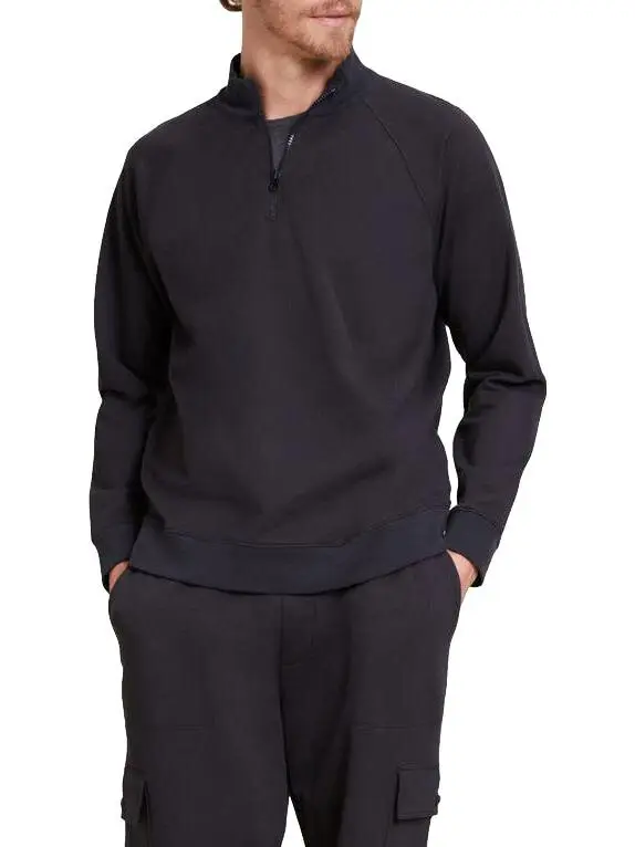 Barefoot Dreams Malibu Collection® Pima Cotton Fleece Half Zip Sweatshirt - Black