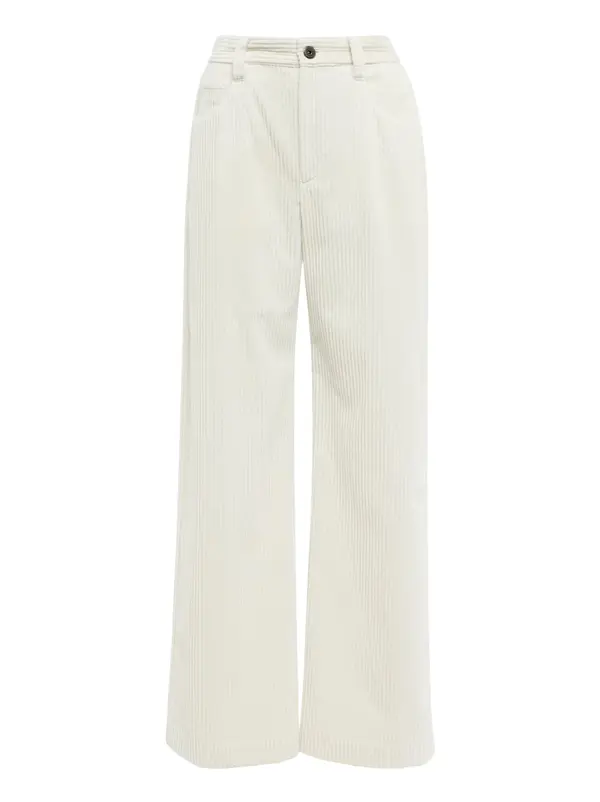 Brunello Cucinelli High-rise Corduroy Trousers - White