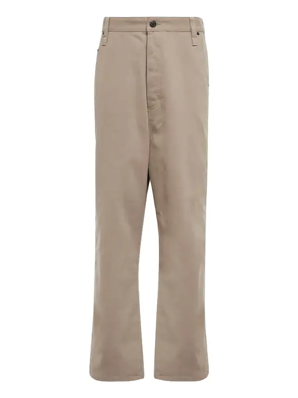 Ami Alex Fit Straight Cotton Gabardine Pants - Beige