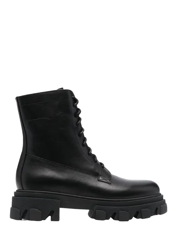 CHIARA FERRAGNI Leather Lace-up Boots - Black