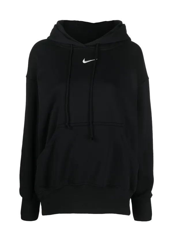 Nike Embroidered-logo Cotton Hoodie - Black