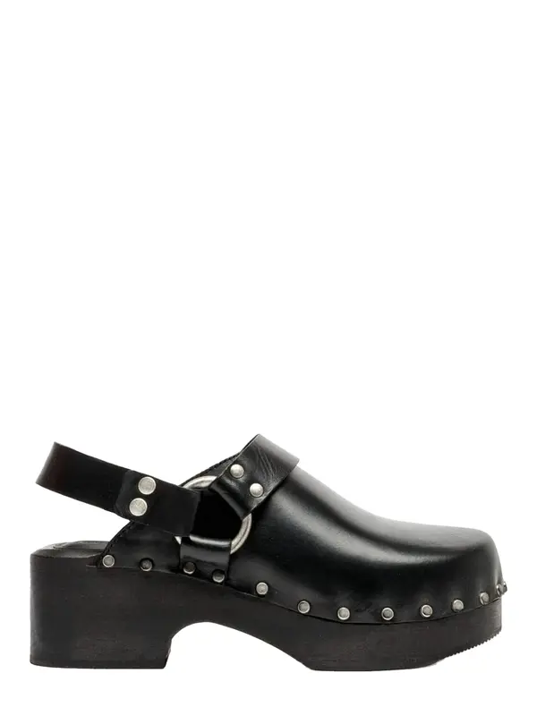 RE/DONE 70's Stud-embellished Mules - Black