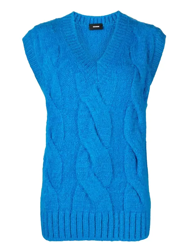 We11Done Cable-knit Vest - Blue