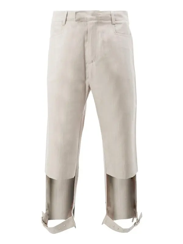 DELADA Cut-out Belted Trousers - Neutrals