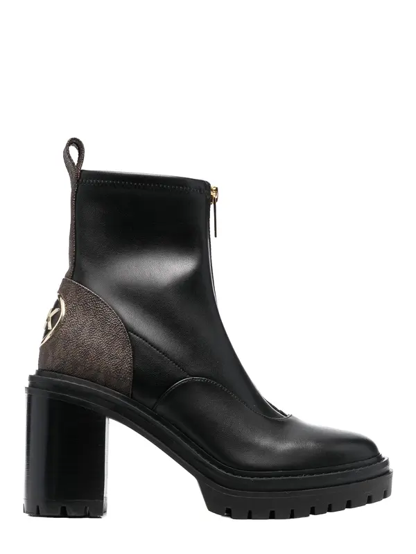 Michael Kors Logo-print 90mm Leather Ankle Boots - Black