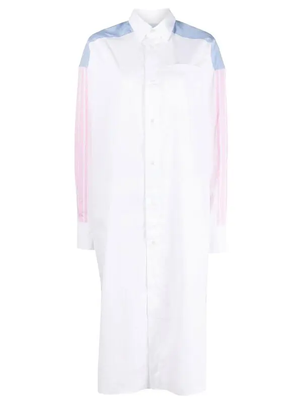 Maison Kitsuné Colour-block Shirt Dress - White
