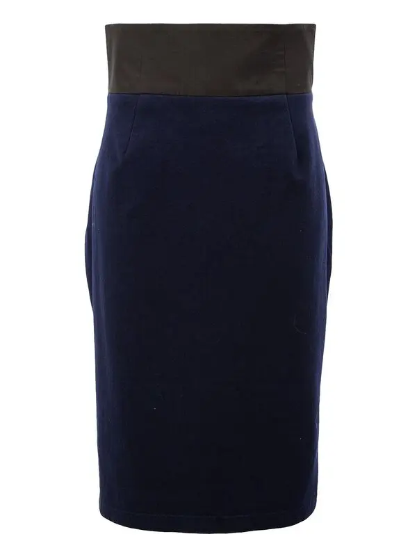 AGANOVICH Fitted High-waist Skirt - Blue