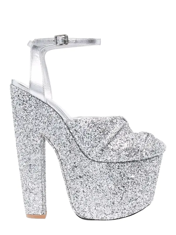 Giambattista Valli 195mm Glittered Platform Pumps - Grey