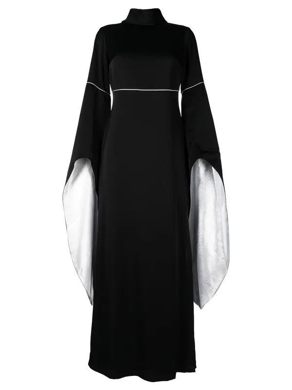 BARUNI Elizabeth Cape-design Maxi Dress - Black