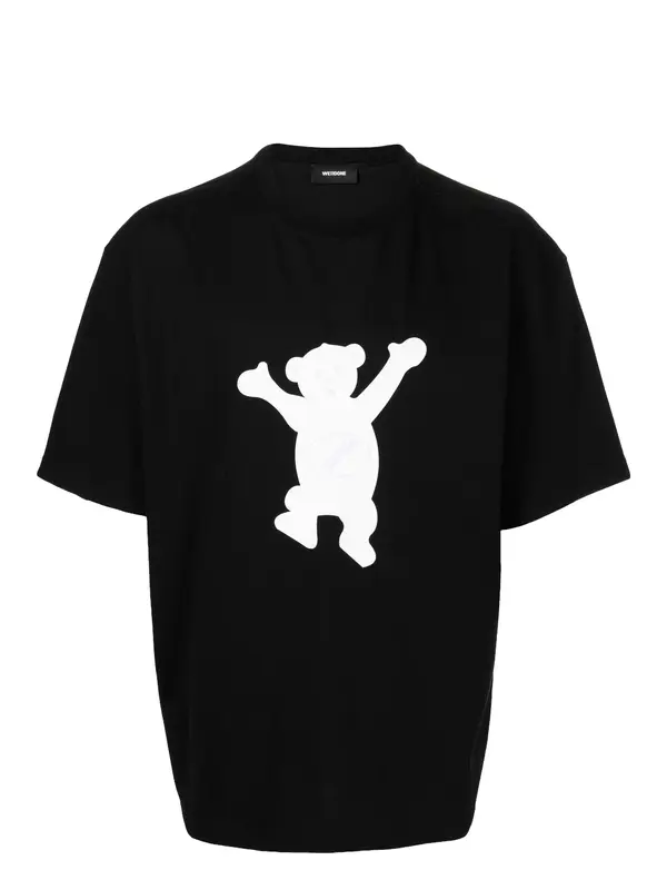We11Done Teddy Bear Print T-shirt - Black