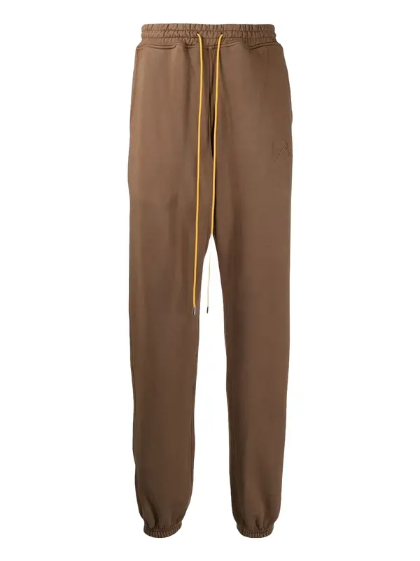 Rhude Drawstring-waist Cotton Track Pants - Brown