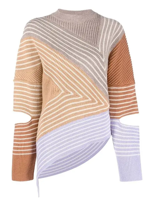 Stella McCartney Stella Stella 3d Stripes Wool Sweater - Brown