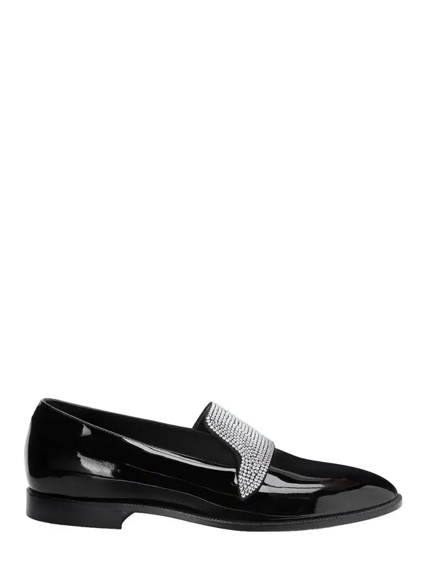 GIUSEPPE ZANOTTI Eflamm Crystal-embellished Loafers - Black