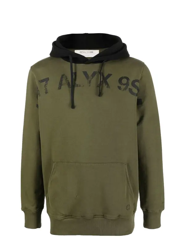 1017 Alyx 9sm Logo-print Cotton Hoodie - Green