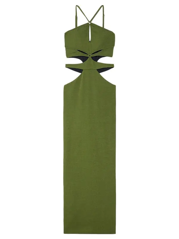 PatBO Asterisk Cutout Maxi Dress - Green