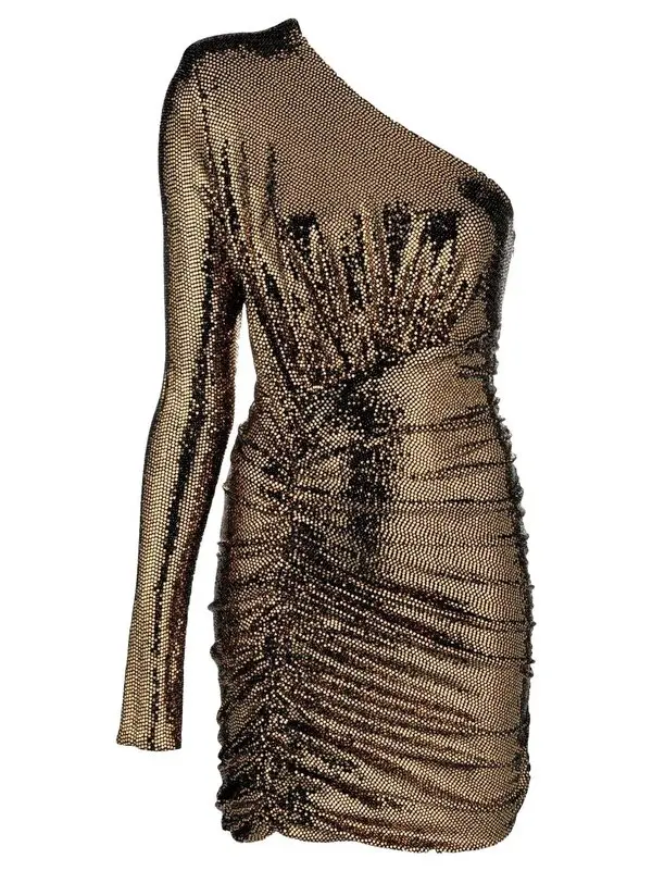 Alexandre Vauthier Sequin-embellished Ruched Dress - Gold
