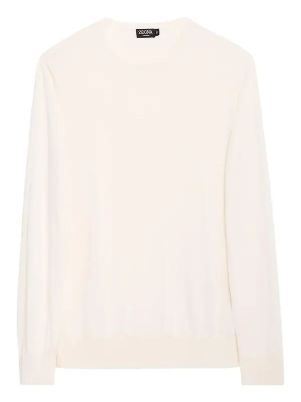 Zegna Cashmere Crewneck Sweater - White