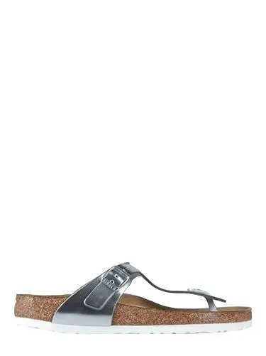 BIRKENSTOCK Thong Sandals In Leather - Silver