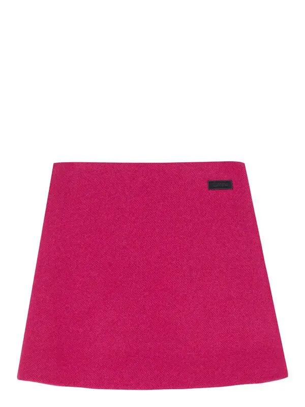 GANNI Wool A-line Mini Skirt - Red