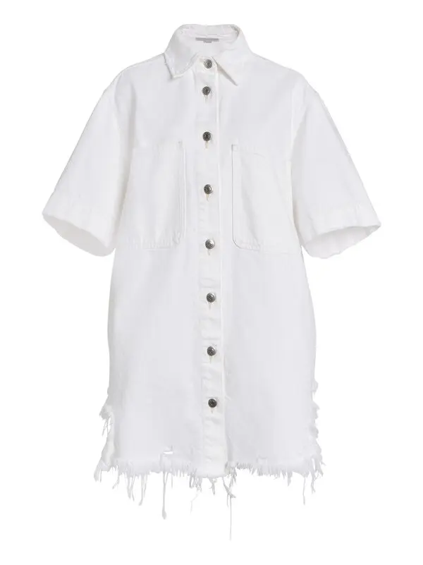 Stella McCartney Distressed Denim Shirt - White