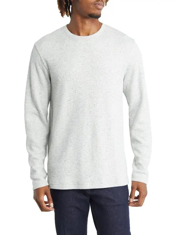 Travis Mathew Cloud Waffle Crewneck Tee - Heather Light Grey