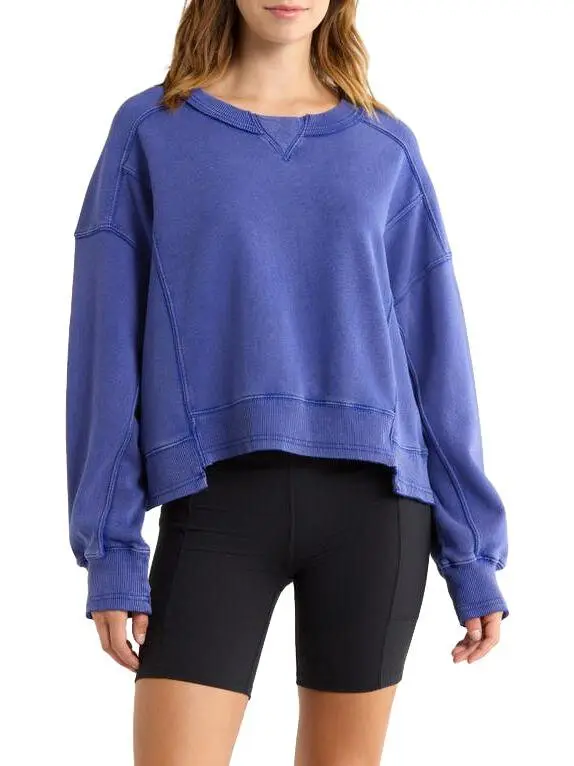 Free People Intercept Cotton-blend Sweatshirt - Pulse