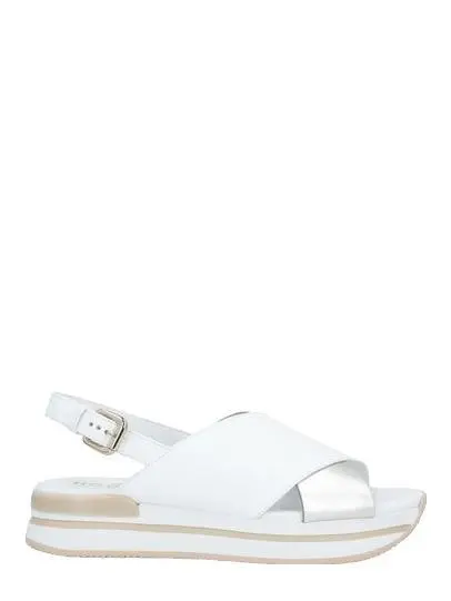 Hogan Leather Slingback Sandals - White